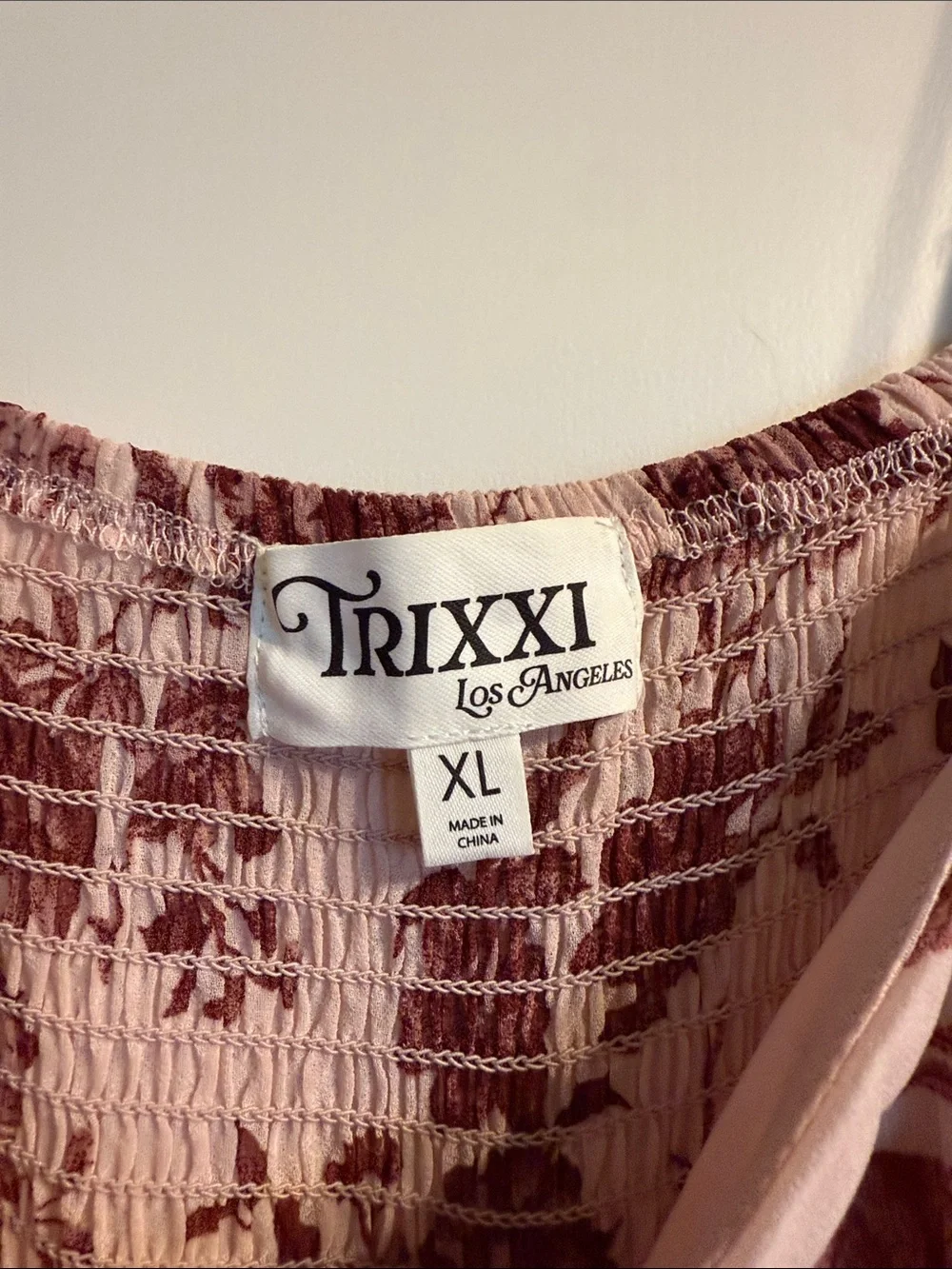 Trixxi | Dresses | Trixxi Blush Pink Maxi Dress With Rust Floral Print ...